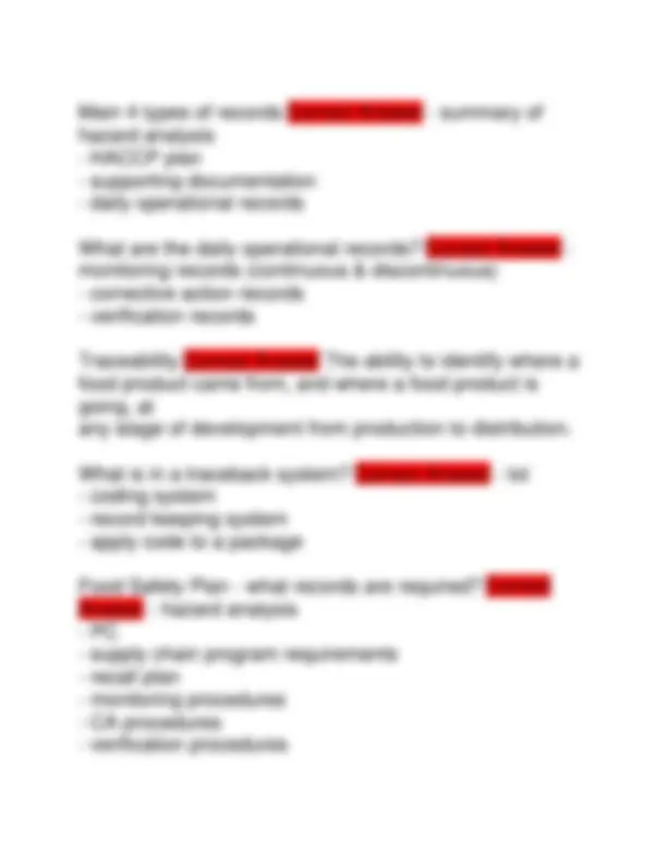 HACCP Certification Exam Questions and Answers | Exams Nursing | Docsity