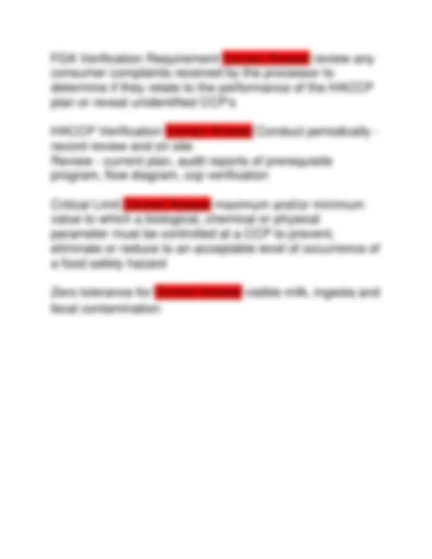 HACCP Certification Exam Questions and Answers | Exams Nursing | Docsity