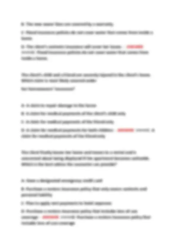 HUD Housing Counselor Certification Practice Exam | Exams Nursing | Docsity