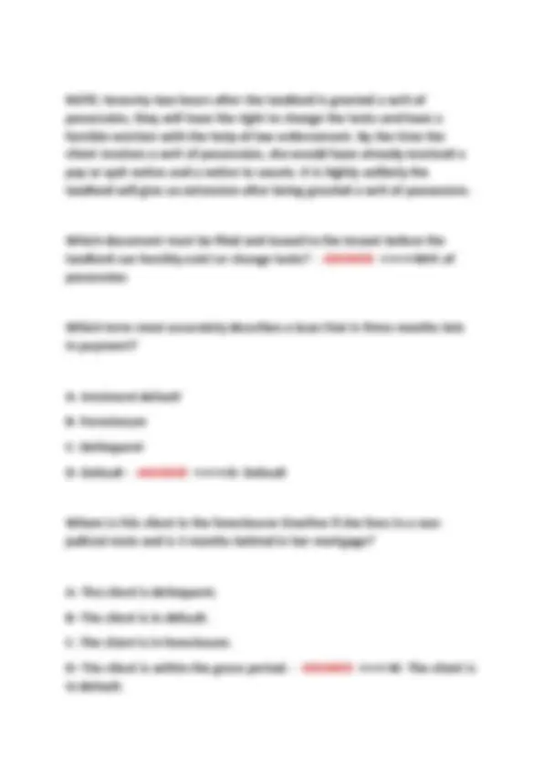 HUD Housing Counselor Certification Practice Exam | Exams Nursing | Docsity