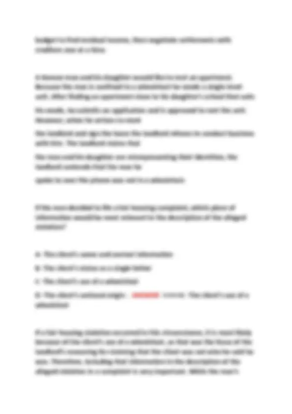 HUD Housing Counselor Certification Practice Exam | Exams Nursing | Docsity