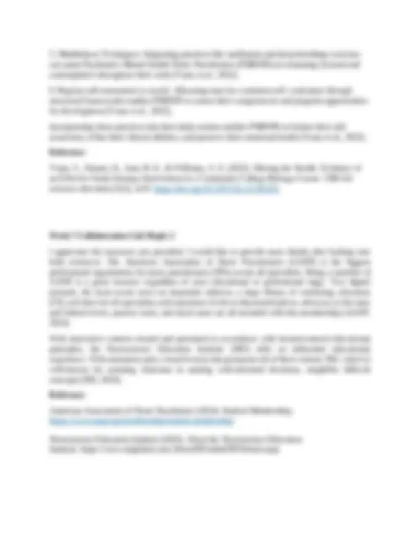 NR 607 Week 7 Collaboration Café | Assignments Nursing | Docsity