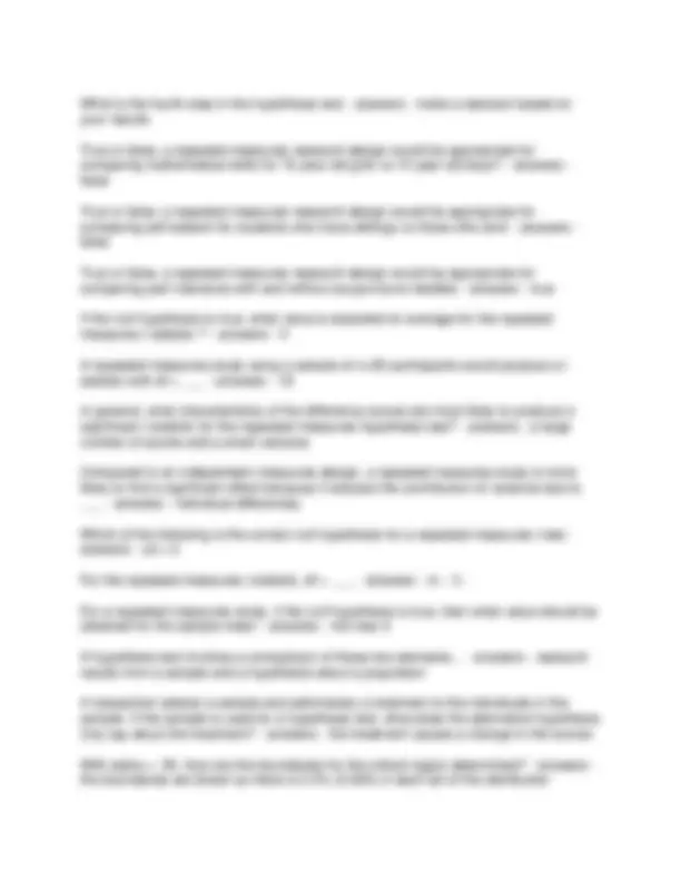 Biostatistics Exam 3 Questions And Answers Exams Social Sciences Docsity