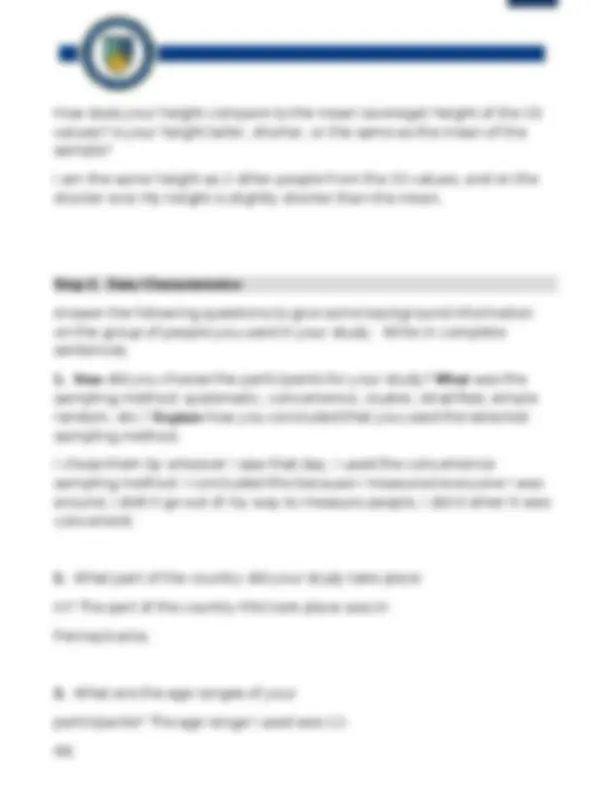 MATH225 Week 5 Lab Assignment: Data Analysis and Empirical Rule | Assignments Mathematics | Docsity