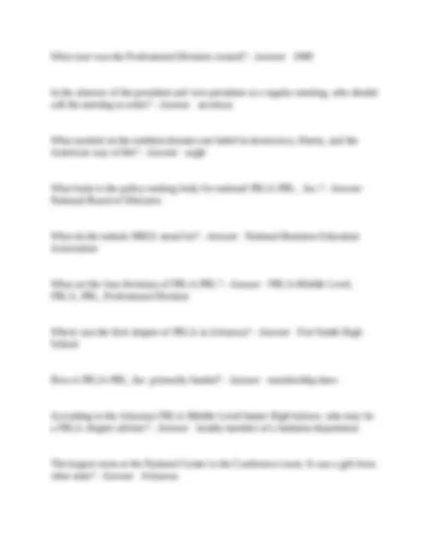 FBLA Study Guide: Questions and Answers | Exams Entrepreneurship | Docsity