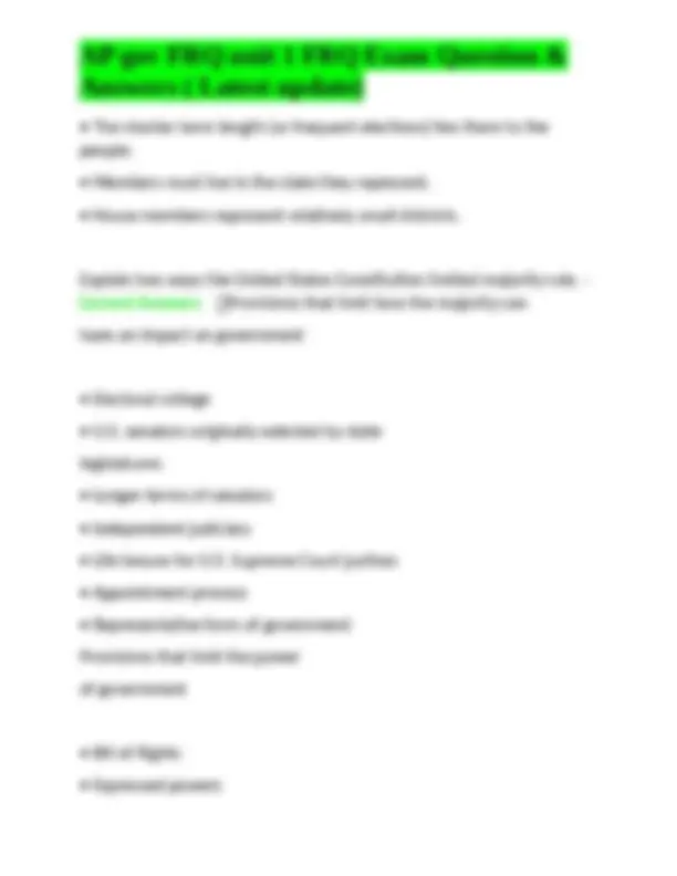 AP Government FRQ Unit 1: Exam Questions and Answers | Exams Nursing ...