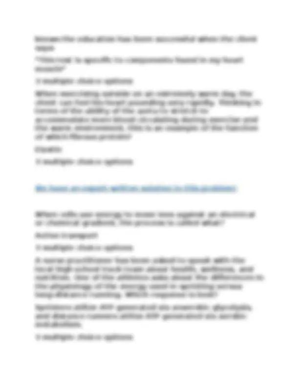 Pathophysiology: Chapter 2 - Cell Structure and Function | Exams ...