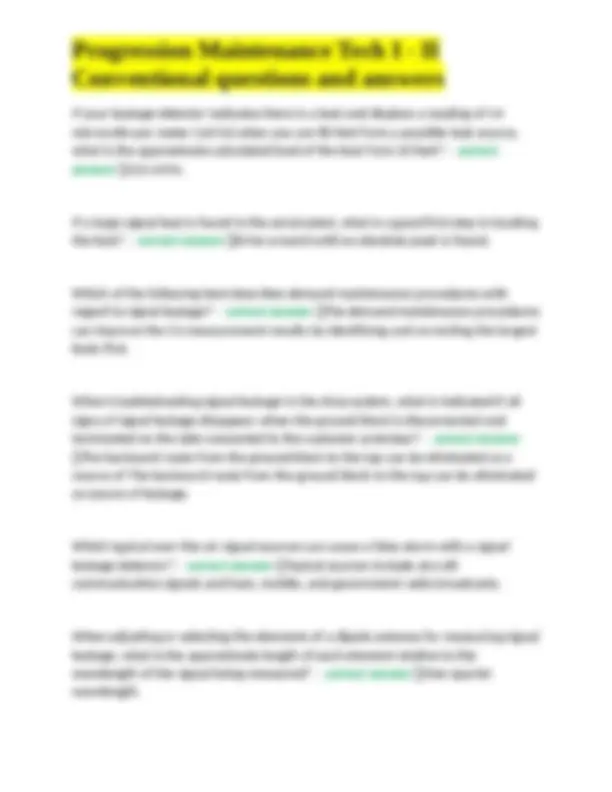 Progression Maintenance Tech I - II Conventional Questions and Answers ...