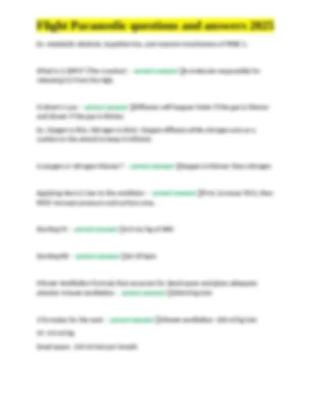 Flight Paramedic Questions and Answers: Respiratory Physiology and ...