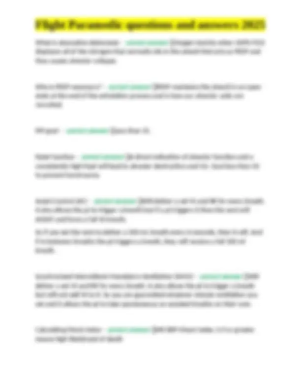 Flight Paramedic Questions and Answers: Respiratory Physiology and ...