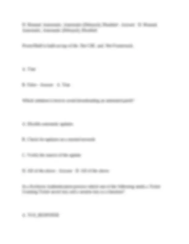 FedVTE Windows Operating System Security questions with correct answers | Exams Cybercrime ...