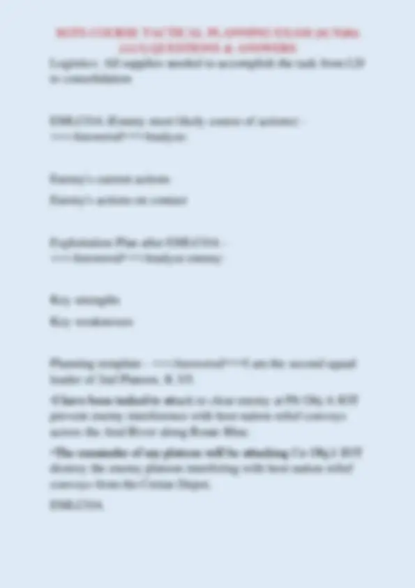 SGTS Course Tactical Planning Exam (Actual 2025) Questions & Answers ...