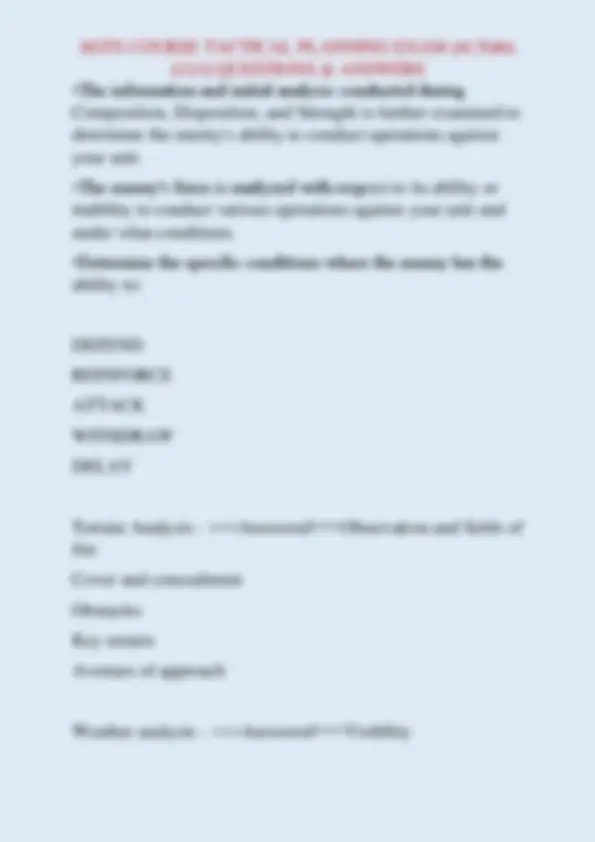 SGTS Course Tactical Planning Exam (Actual 2025) Questions & Answers ...