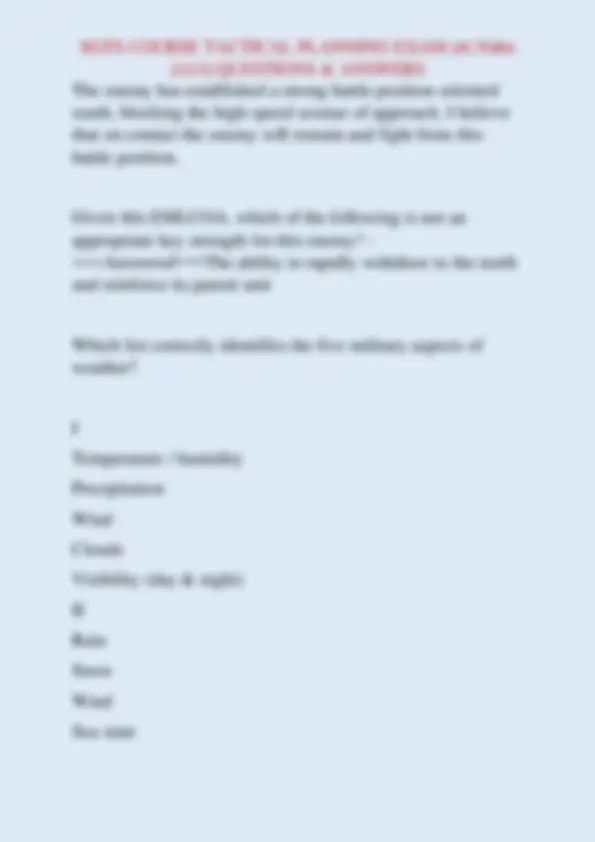 SGTS Course Tactical Planning Exam (Actual 2025) Questions & Answers ...