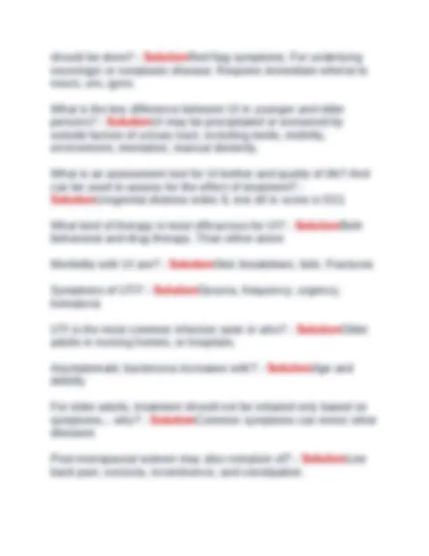 NR 601 Final Exam Review: Urinary Incontinence, BPH, and Prostate ...