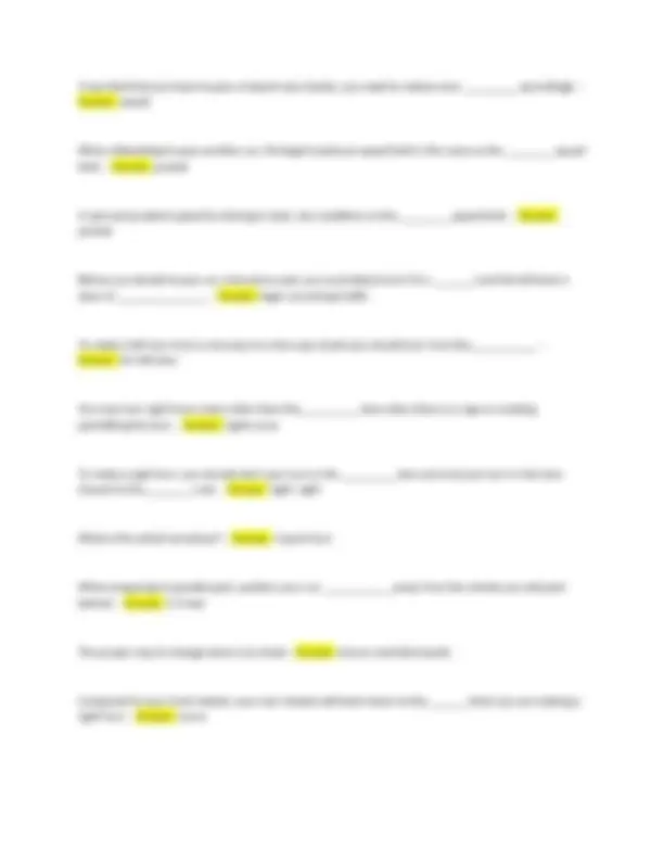 E-Z Way Driver Training Segment 1 Test: Questions and Complete ...