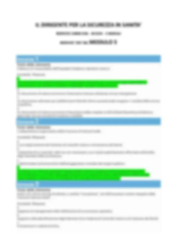 Risposte Corso FAD - 5 moduli da 30 ECM - IL DIRIGENTE PER LA SICUREZZA ...