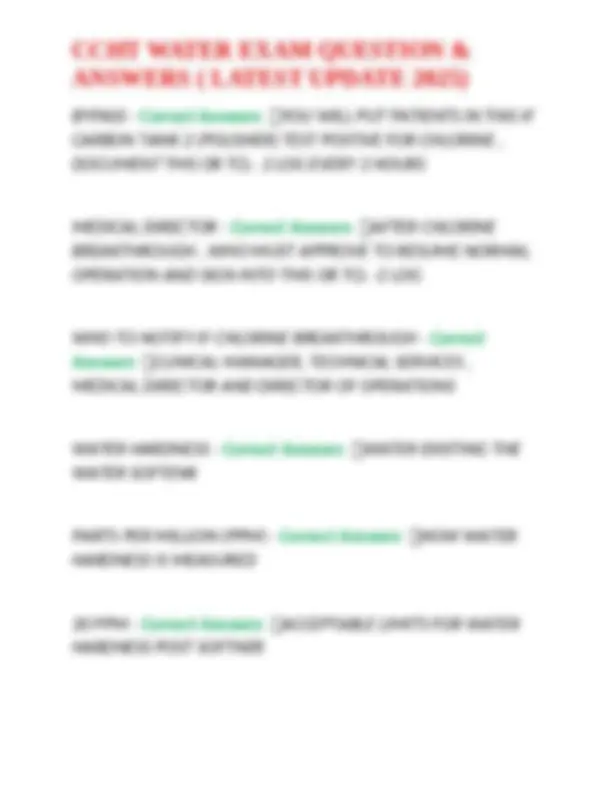 CCHT Water Exam: Comprehensive Guide to Dialysis Water Quality | Exams ...