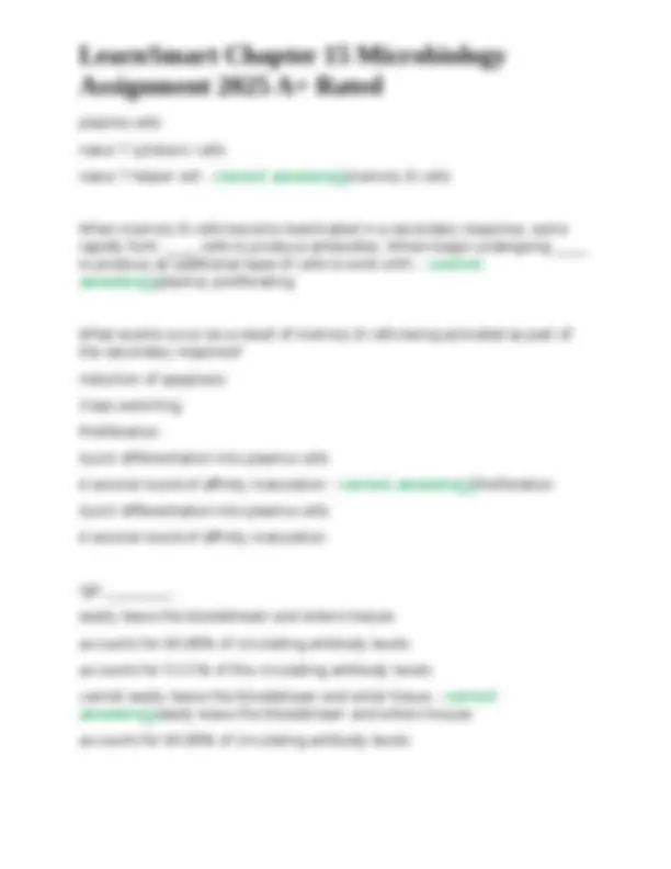 LearnSmart Chapter 15 Microbiology Assignment 2025: Multiple Choice Questions and Answers ...