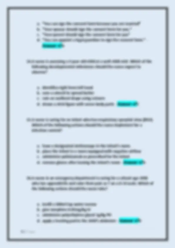 Pediatric Nursing Practice Exam: 50 Questions and Answers | Exams ...