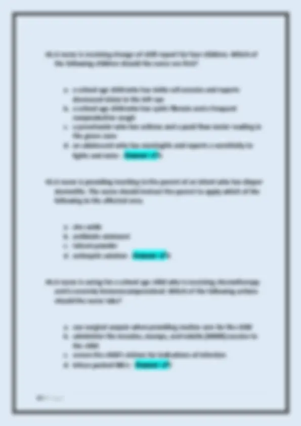Pediatric Nursing Practice Exam: 50 Questions and Answers | Exams ...