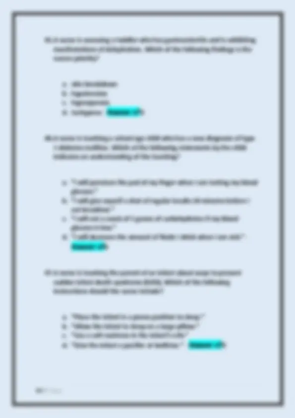 Pediatric Nursing Practice Exam: 50 Questions and Answers | Exams ...