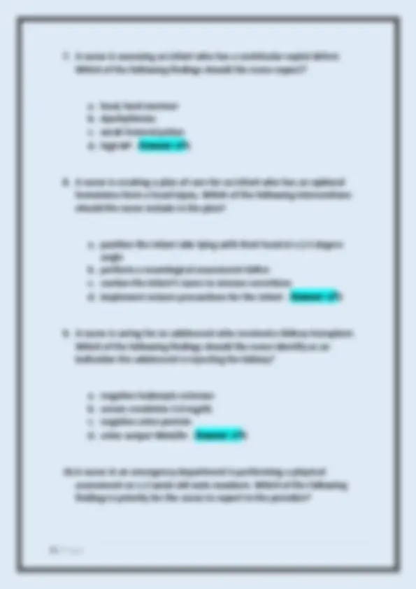 Pediatric Nursing Practice Exam: 50 Questions and Answers | Exams ...