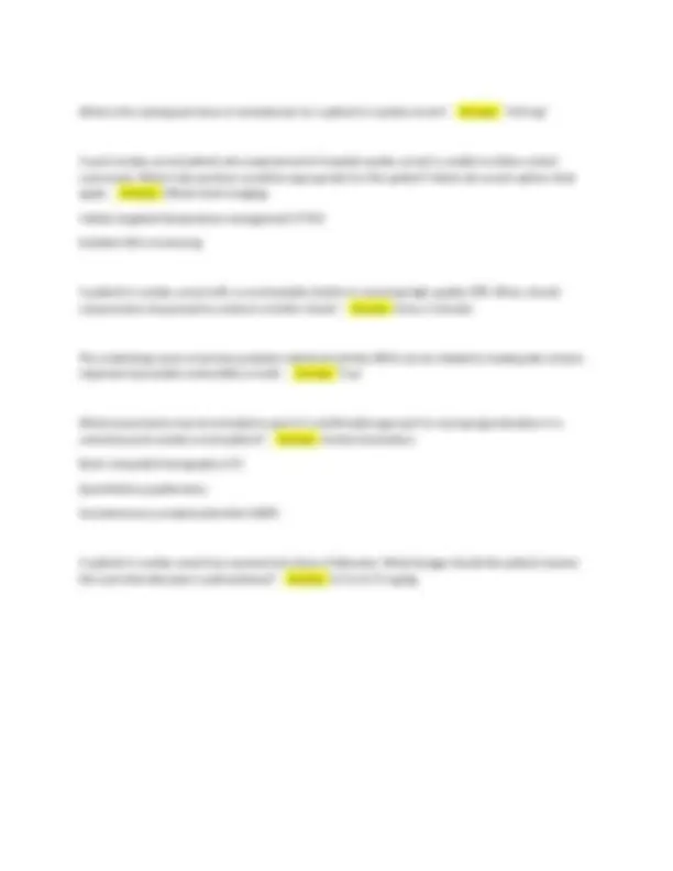 Cardiac Arrest: Pre-Assessment Post Cardiac Arrest Exam Questions and ...