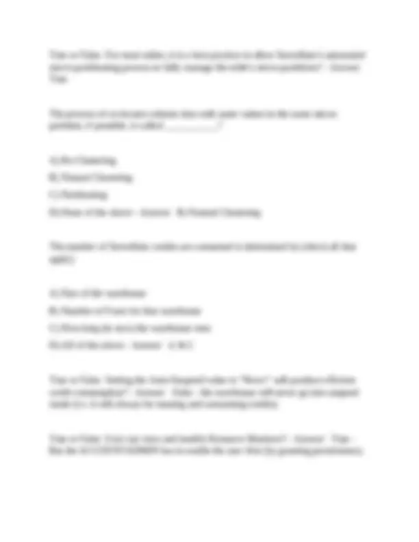 Snowflake Certification Questions and Answers | Exams Computer Science | Docsity