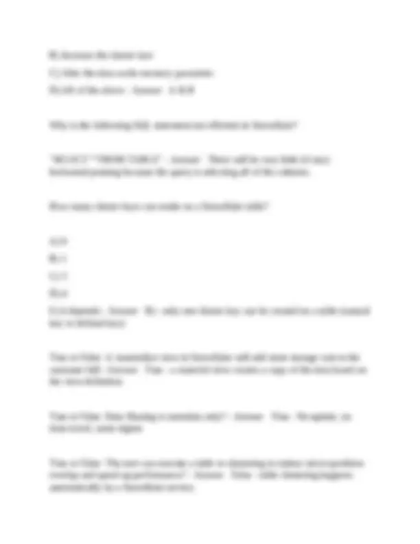 Snowflake Certification Questions and Answers | Exams Computer Science | Docsity