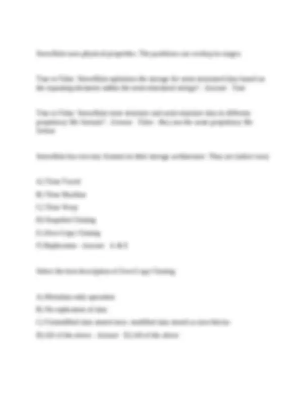 Snowflake Certification Questions and Answers | Exams Computer Science | Docsity