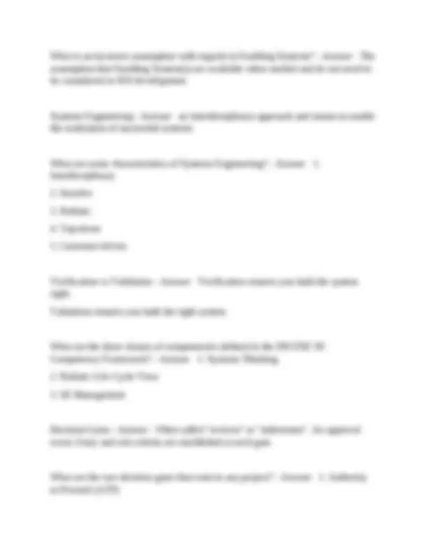 INCOSE Systems Engineering ASEP Questions and Answers | Exams ...