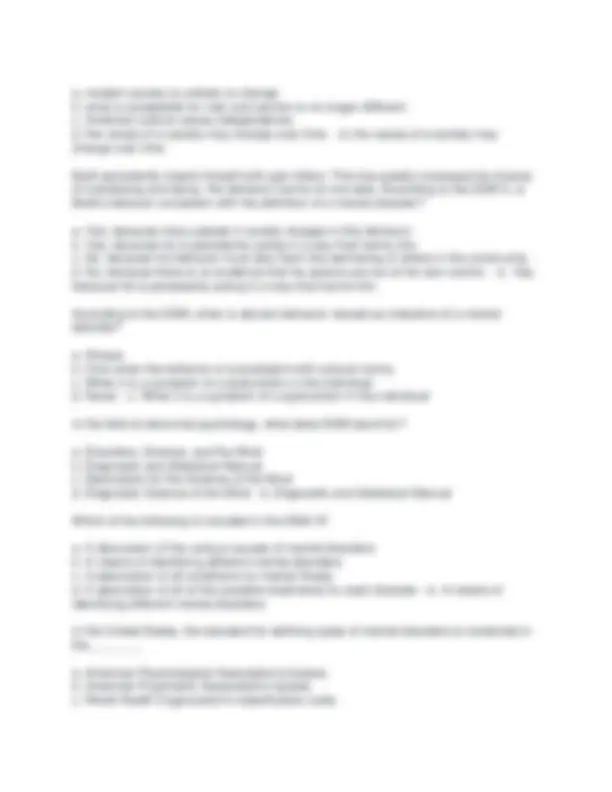 Abnormal Psychology Test Bank: Multiple Choice Questions and Answers ...