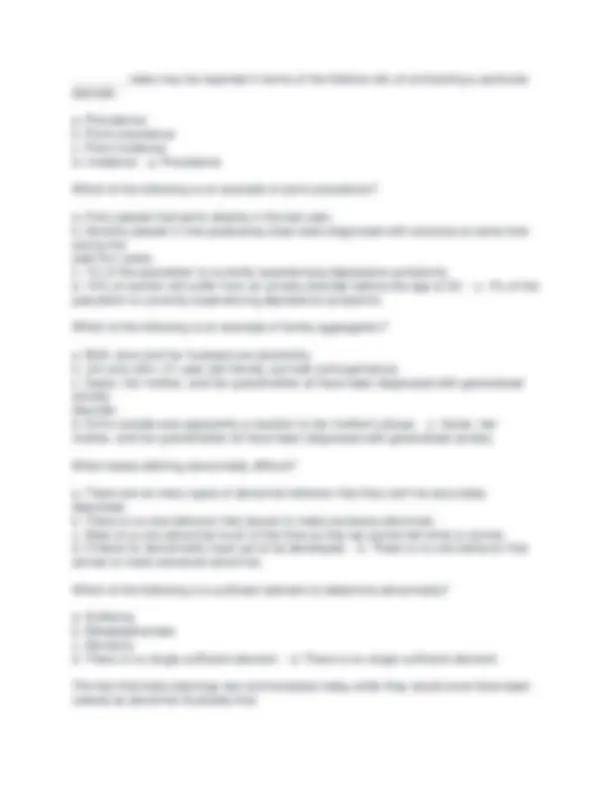 Abnormal Psychology Test Bank: Multiple Choice Questions and Answers ...