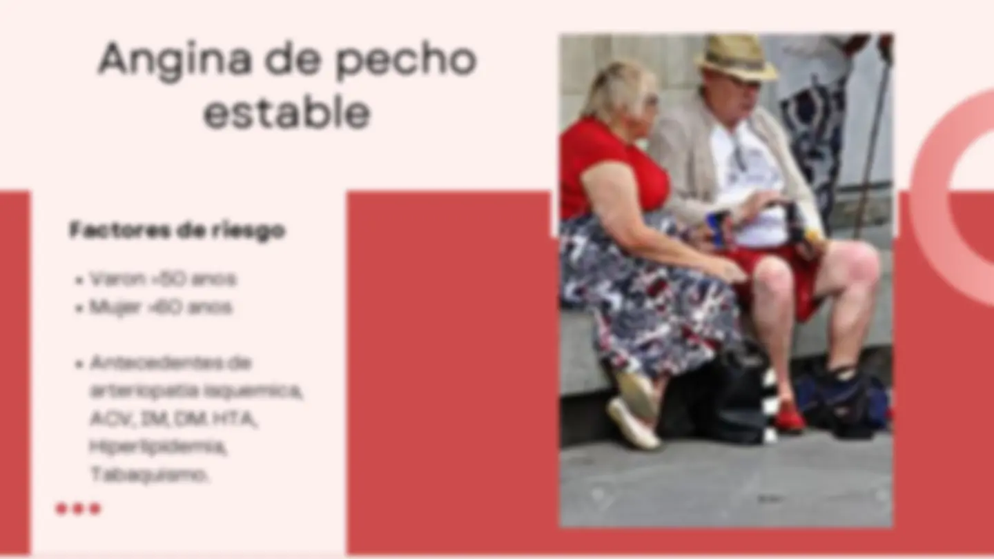 angina de pecho estable | Slides Biology | Docsity