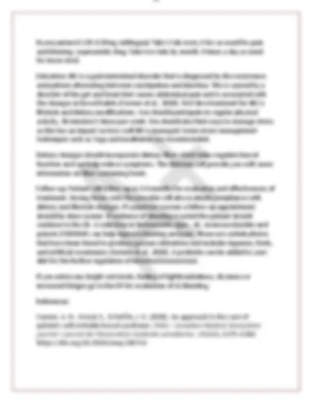 Irritable Bowel Syndrome (IBS) Case Study: Diagnosis, Treatment, and ...