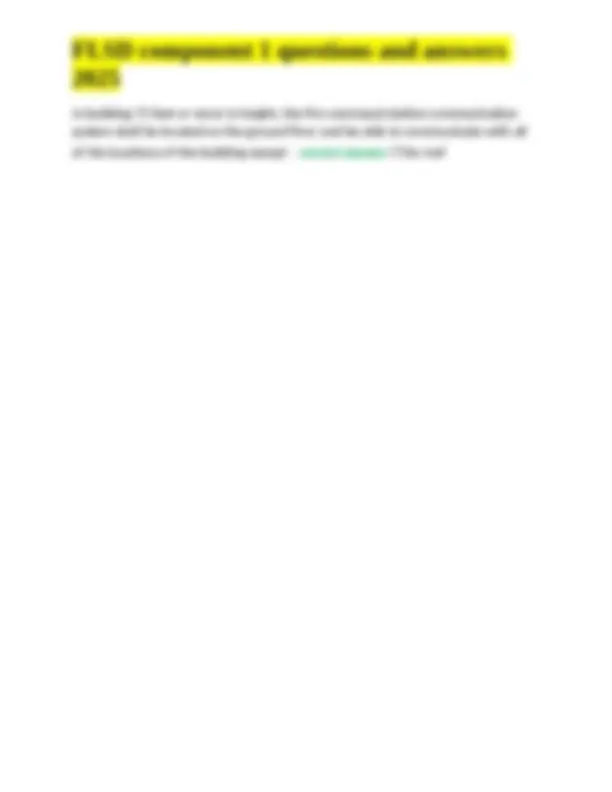 FLSD Component 1 Questions and Answers: Fire Safety Regulations and ...