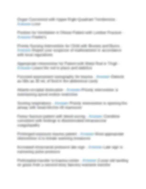 TNCC 9th Edition Revised Test Questions and Answers: Trauma Care ...