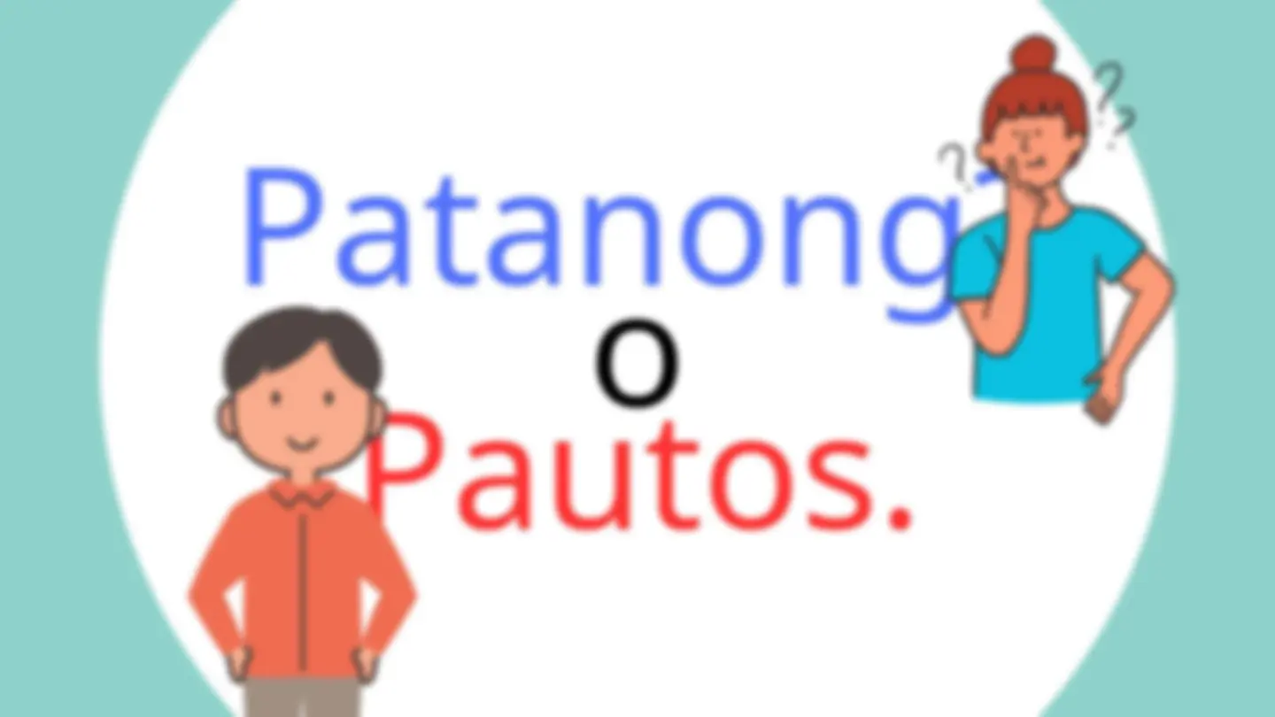 ppt for grade 1 topic patanong o pautos | Slides History | Docsity