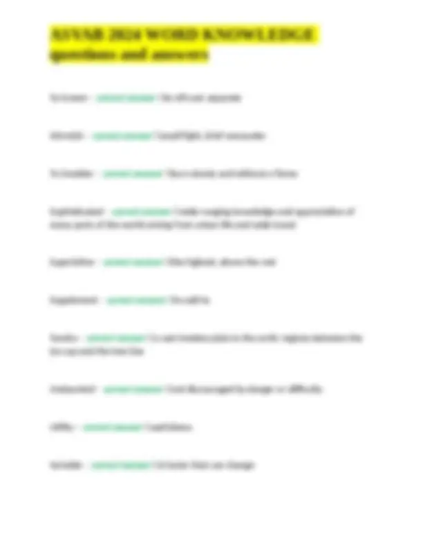 ASVAB 2024 Word Knowledge: Vocabulary Exercises and Definitions | Exams ...