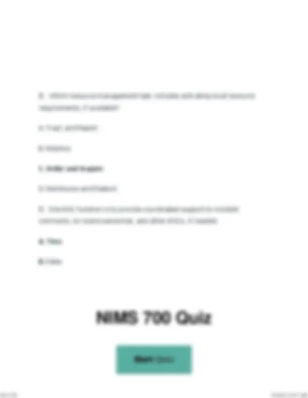 NIMS 700.B Practice Exam: Questions & Answers | Exams American Language | Docsity