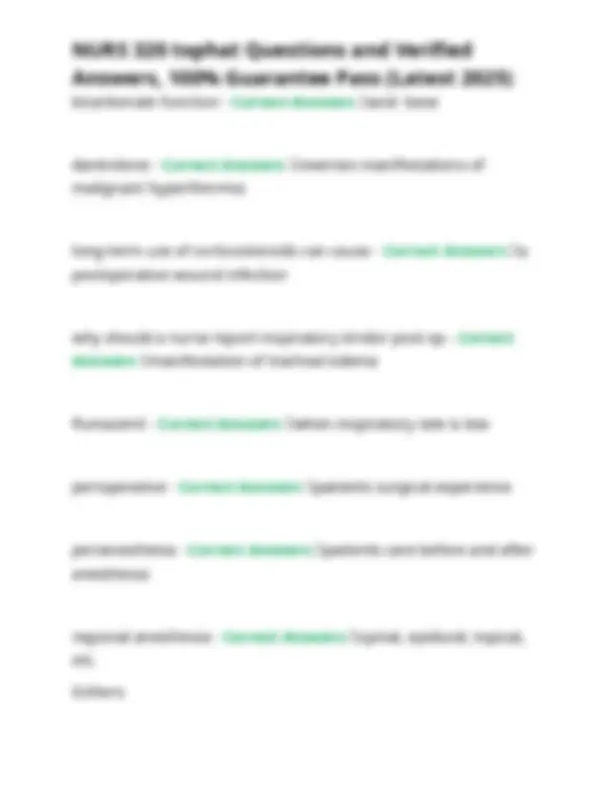 NURS 320 Tophat Questions & Answers: Key Concepts and Clinical ...