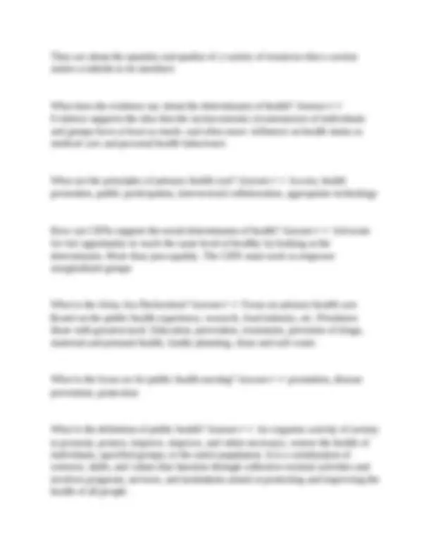 Primary Health Care & Community Health Nursing questions with correct ...
