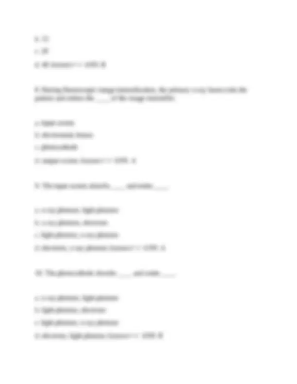 Radiology Physics Chapter 36 Fluoroscopy: Multiple Choice Questions and ...