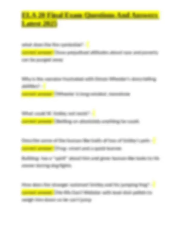 ELA 20 Final Exam: Literary Analysis and Techniques | Exams English ...