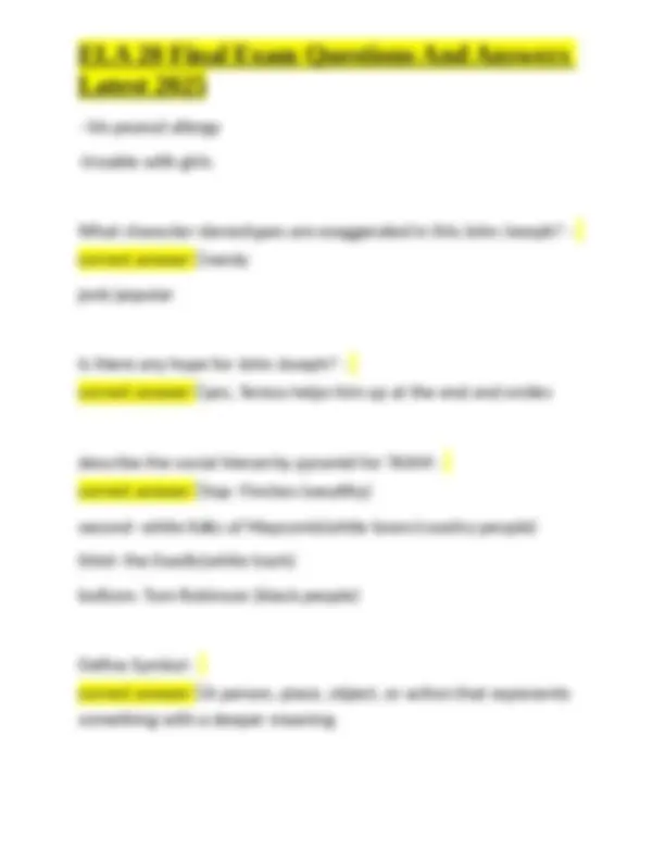 ELA 20 Final Exam: Literary Analysis and Techniques | Exams English ...