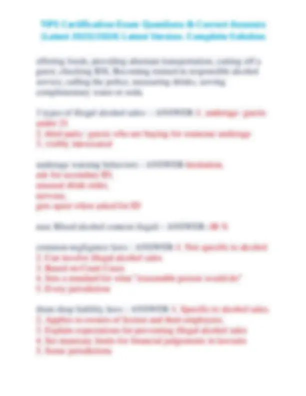 TIPS Certification Exam Questions and Answers: A Guide to Responsible ...