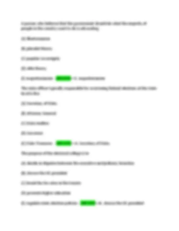 CLEP American Government Test 1: Practice Questions and Answers | Exams ...