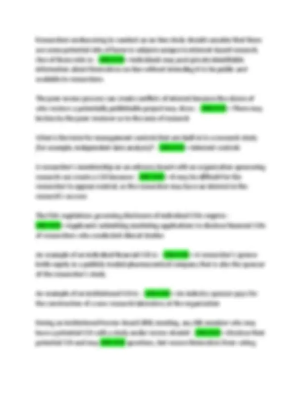 CITI Exam Reviewer 2024: Research Ethics & Conflicts of Interest ...