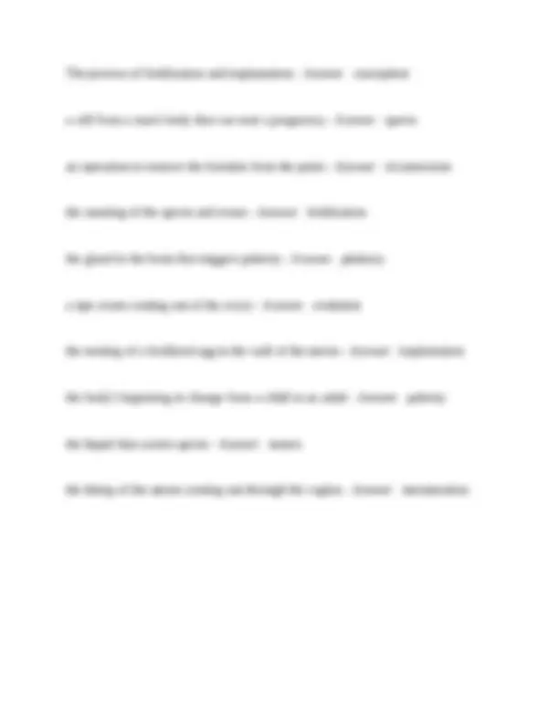 Reproductive System Review Questions and Answers | Exams Nursing | Docsity